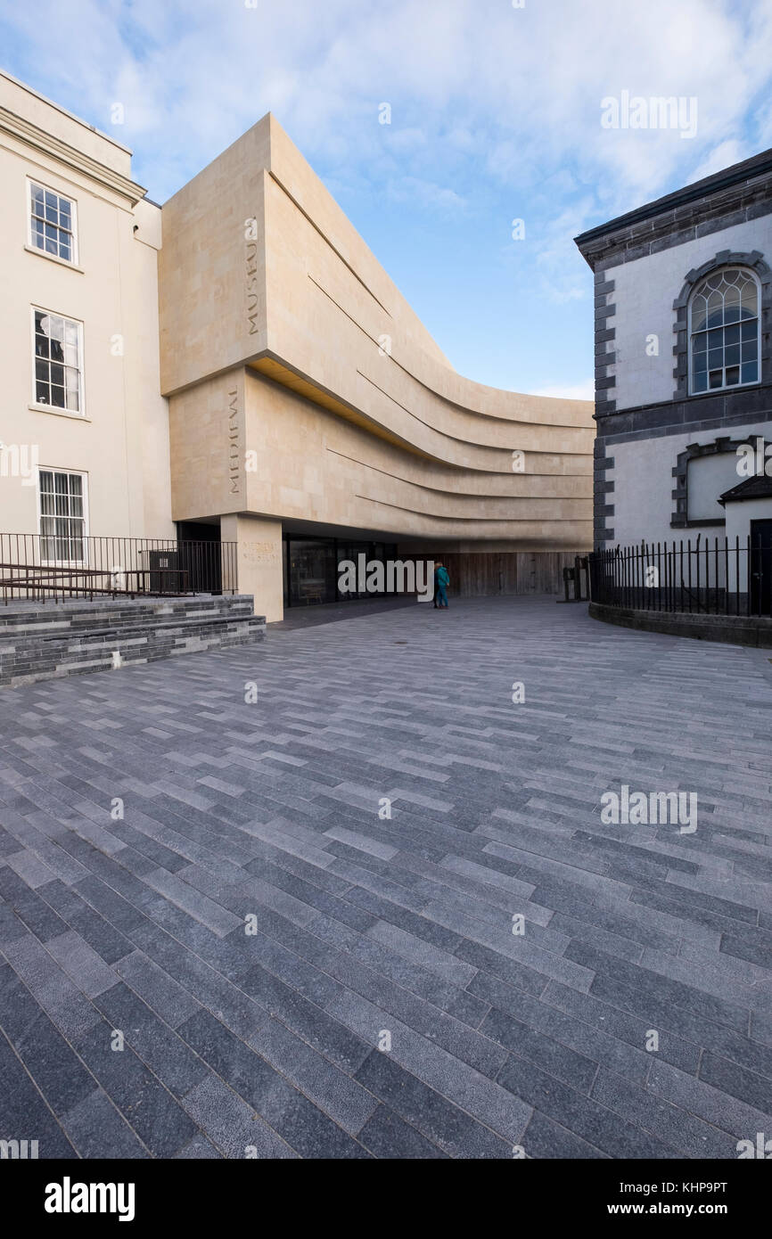 Curved stone entrance to the Medieval Museum in Waterford, Ireland ...