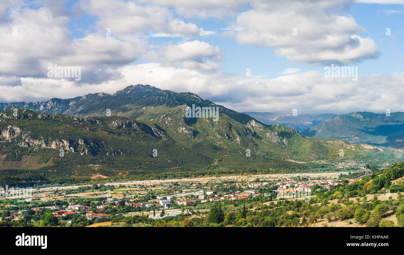 Kalabaka Mountain View In Greece Stock Photo - Alamy