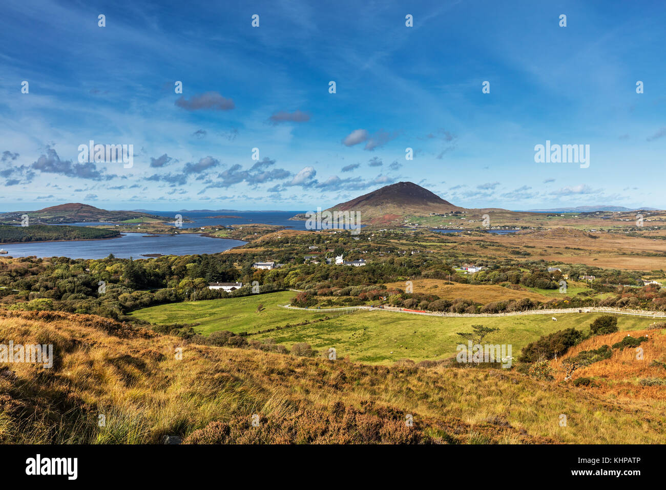 Beautiful view from the Lower Diamond Hill Walk in Connemara National ...