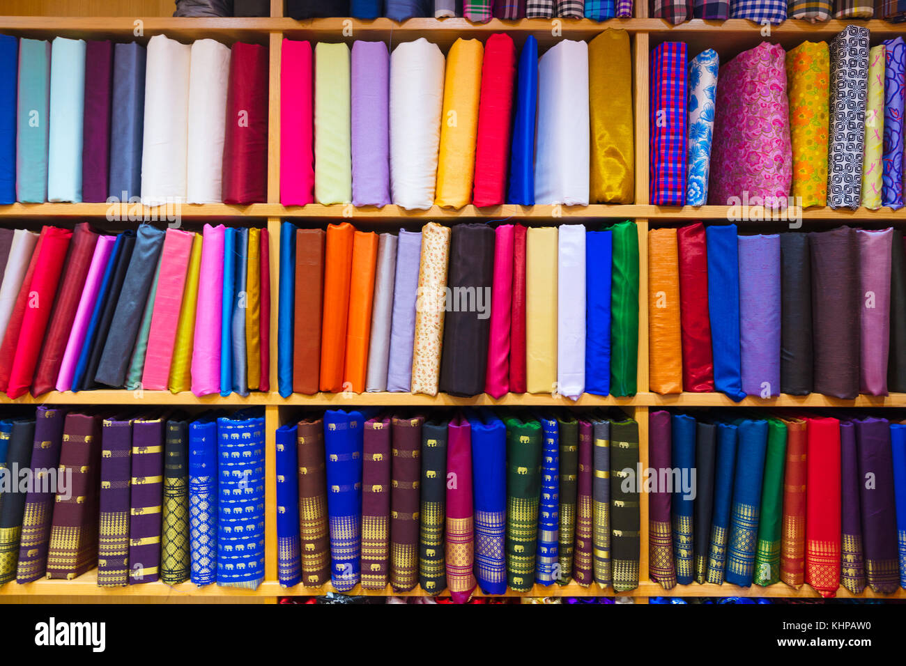 Textile shop display hi-res stock photography and images - Alamy