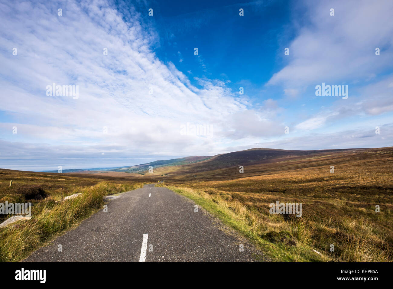 The Military road through blanket bog in the Sally Gap area of the ...