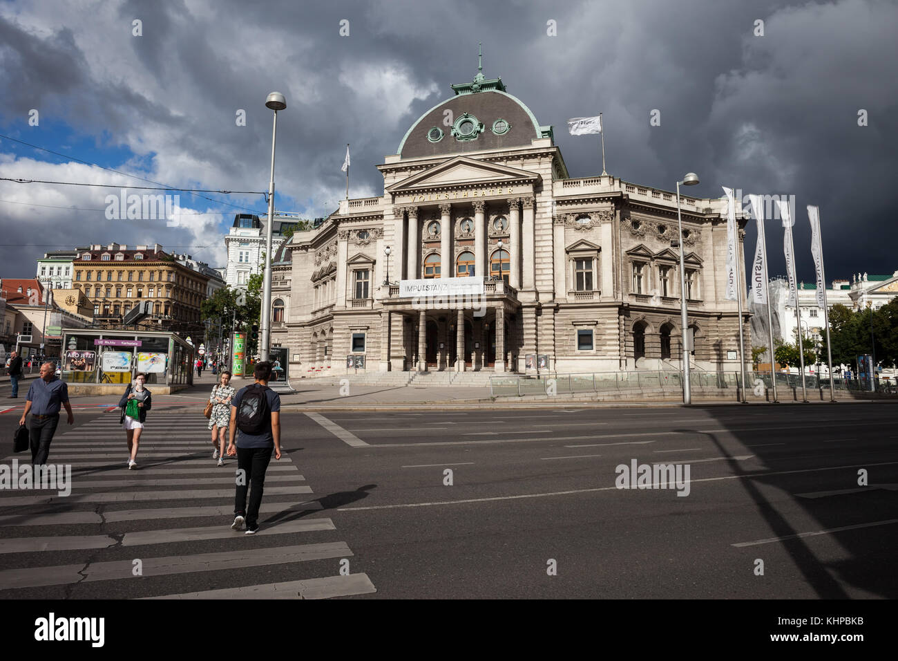 Austria, Vienna, Volkstheater Theatre, city landmark from 1889 Stock ...