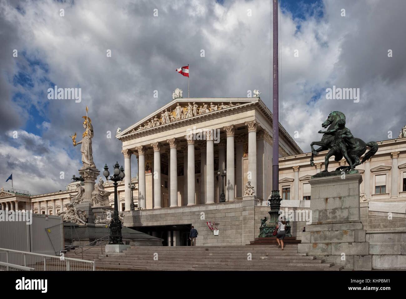 Austria, city of Vienna, Austrian Parliament Building and Goddess ...