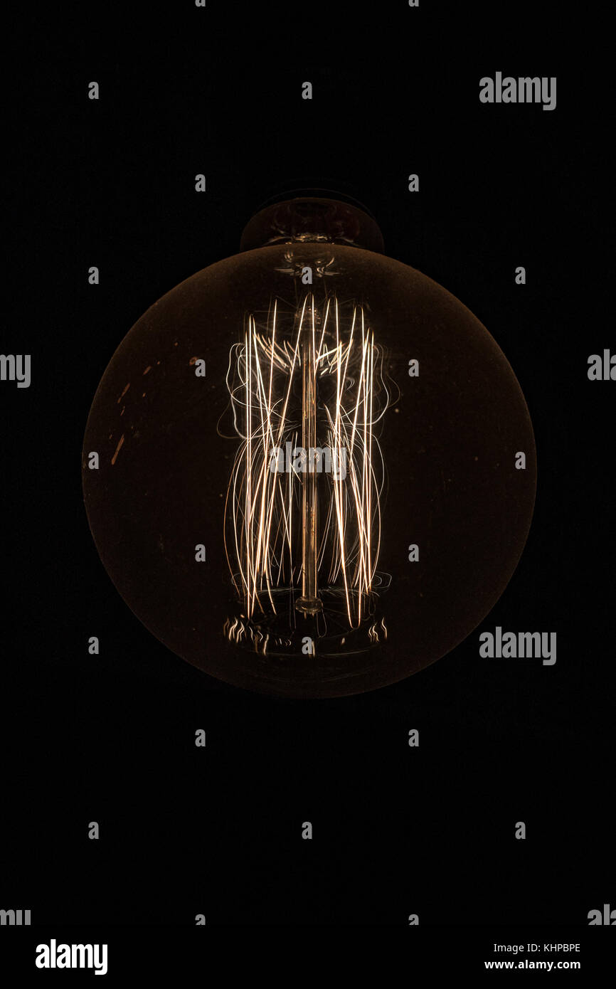 Very Old weird Light Bulb, Sphere shape Stock Photo - Alamy
