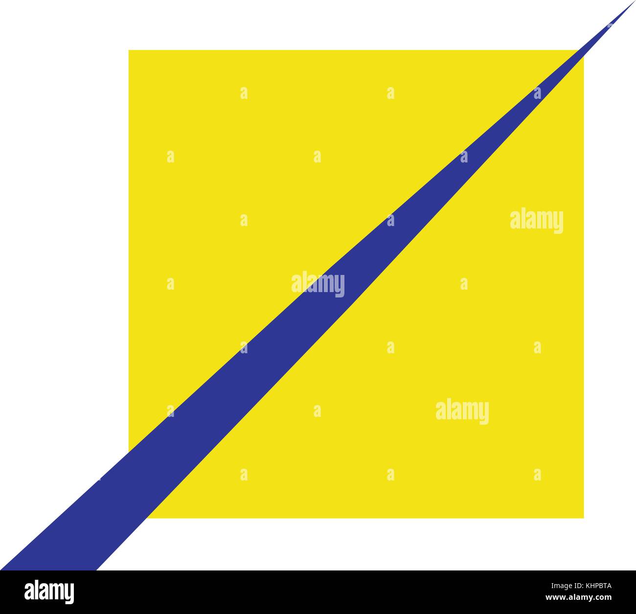 Blue Square Logo With Slash