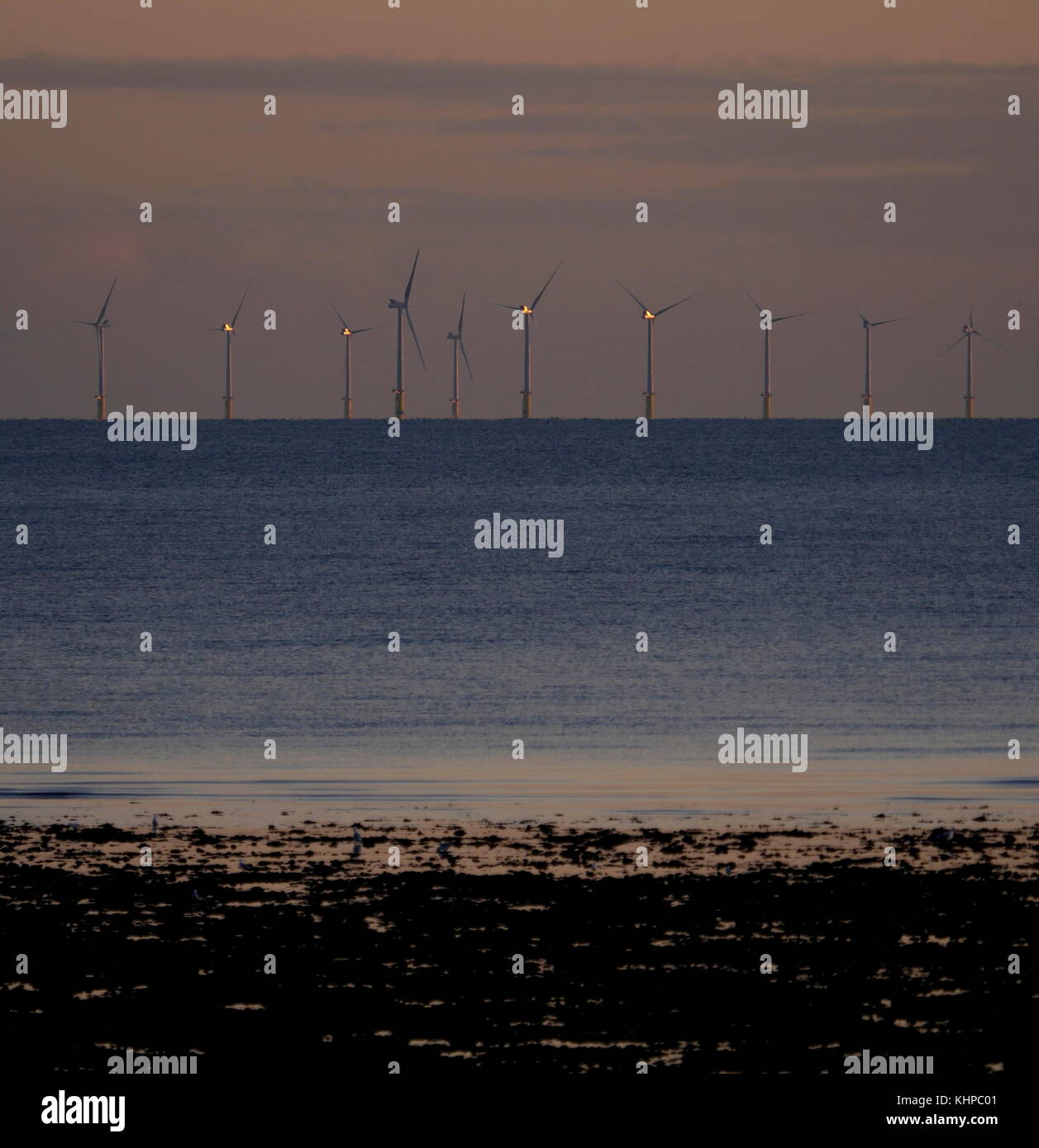 Wind turbines in english channel hi-res stock photography and images ...