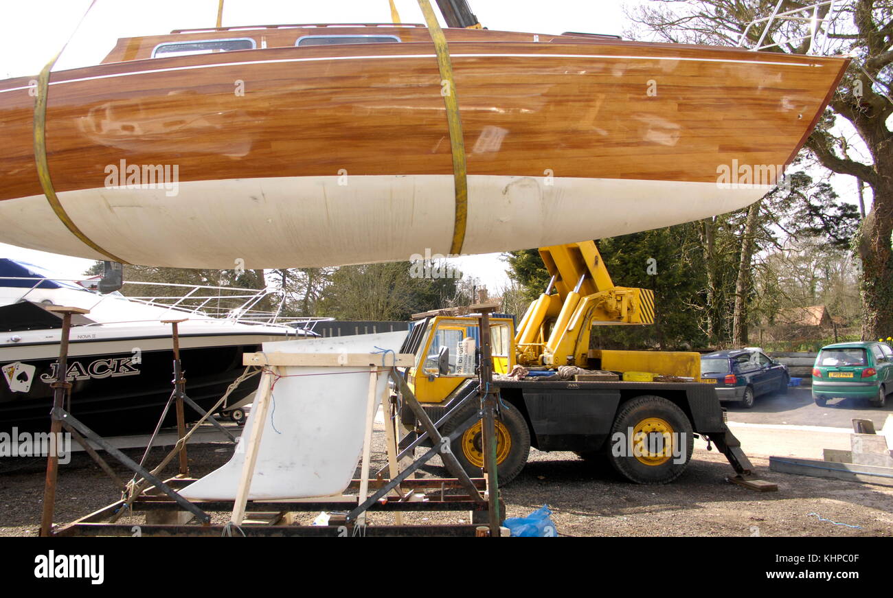 AJAXNETPHOTO. 2010. BURSLEDON, ENGLAND. - YACHT MY DREAM - KEEL BEING ...