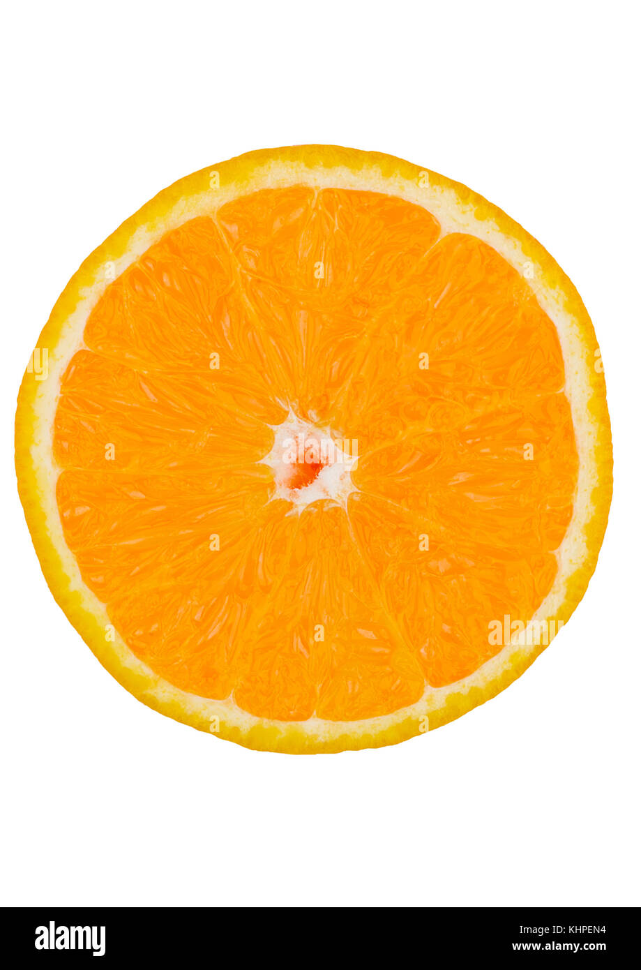Round fresh healthy organic orange slice isolated on white background ...