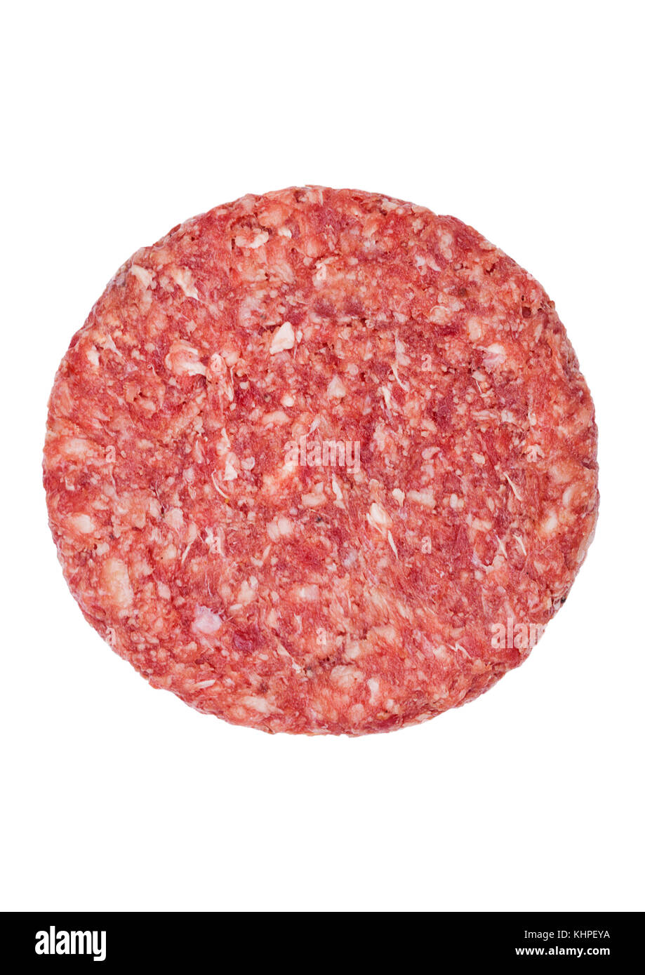 Raw fresh large beef burger isolated on white background Stock Photo ...