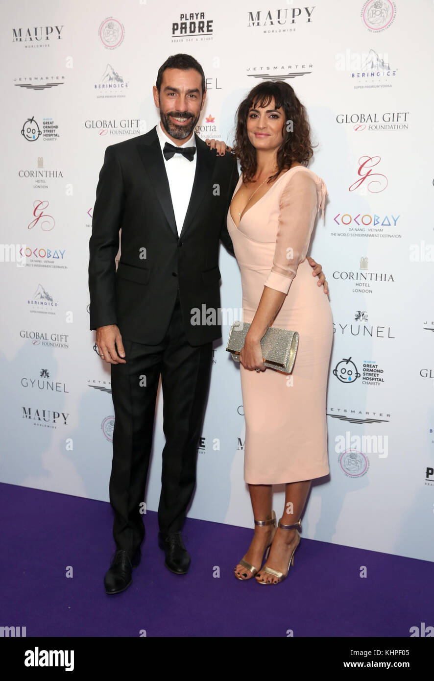 Robert Pires and Jessica Lemarie-Peres attending the Global Gift Gala ...