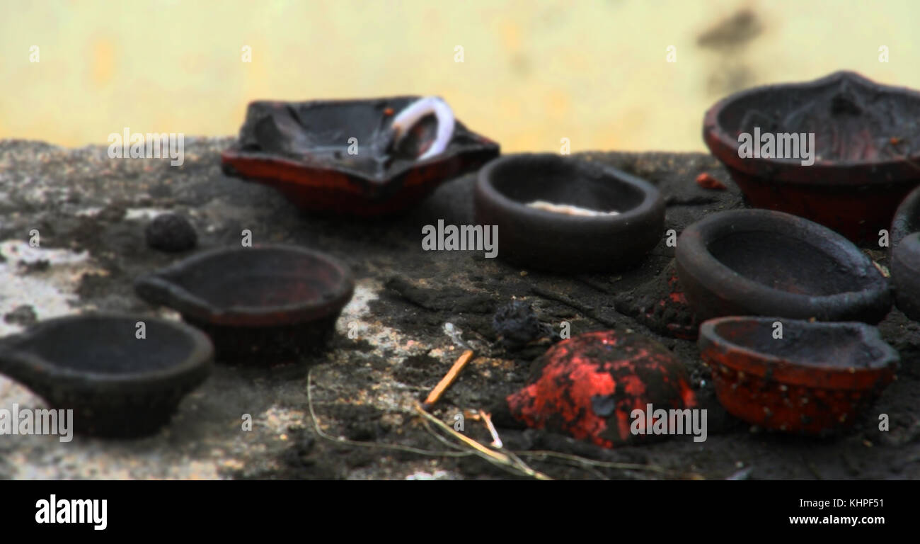 Deepam - Oil lit traditional Indian lamps Stock Photo - Alamy