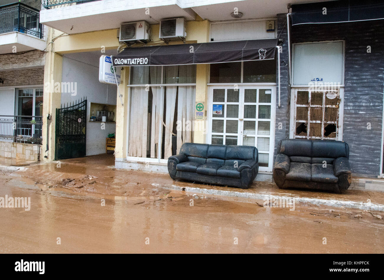 Mandra, Greece. 18th Nov, 2017. A flash flood in near the city of ...
