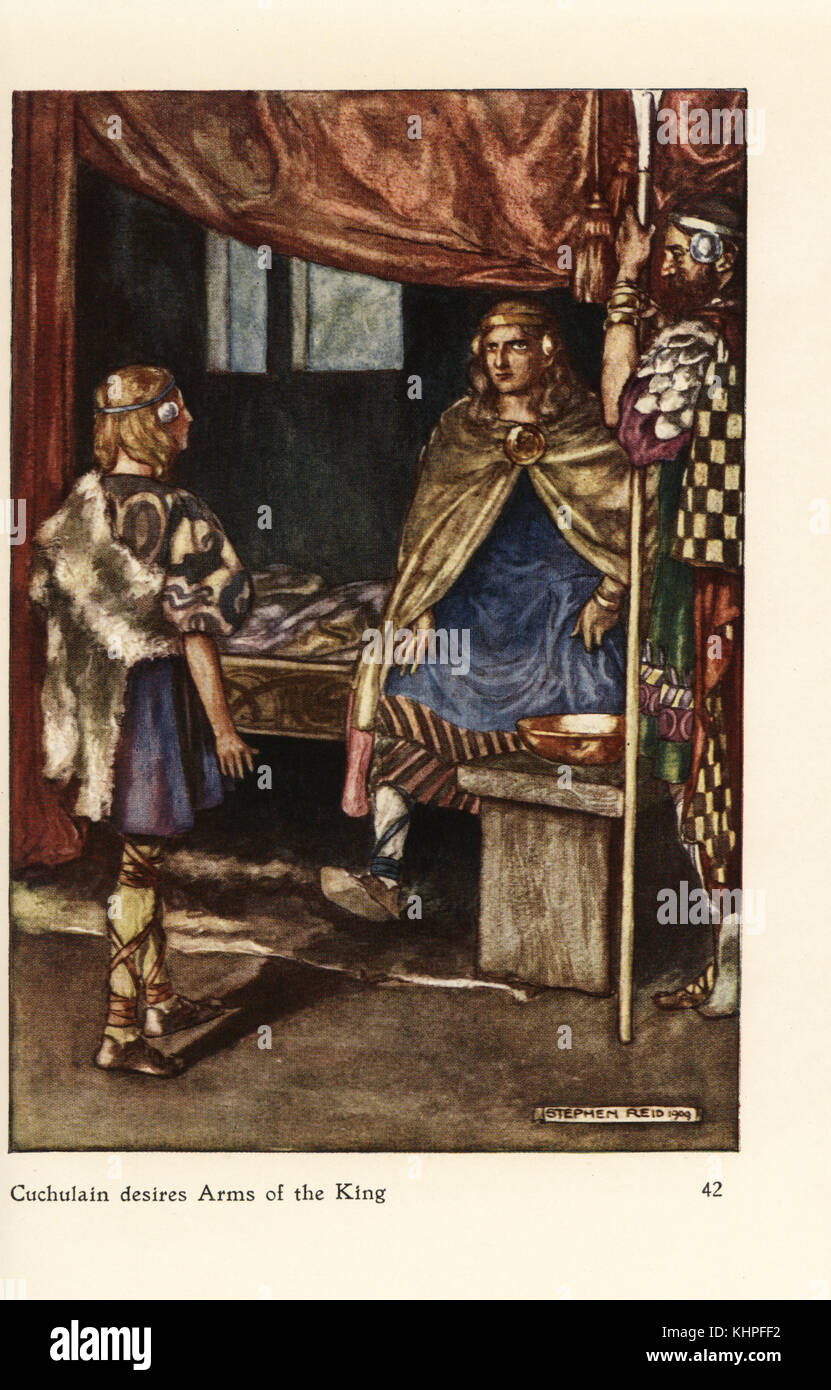 Cuchulain desires arms of the king chromolithograph hi-res stock ...