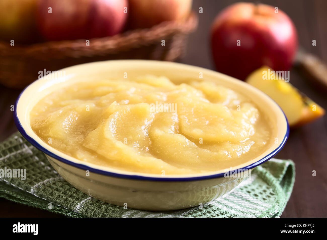Fresh homemade apple sauce in bowl, photographed with natural light ...