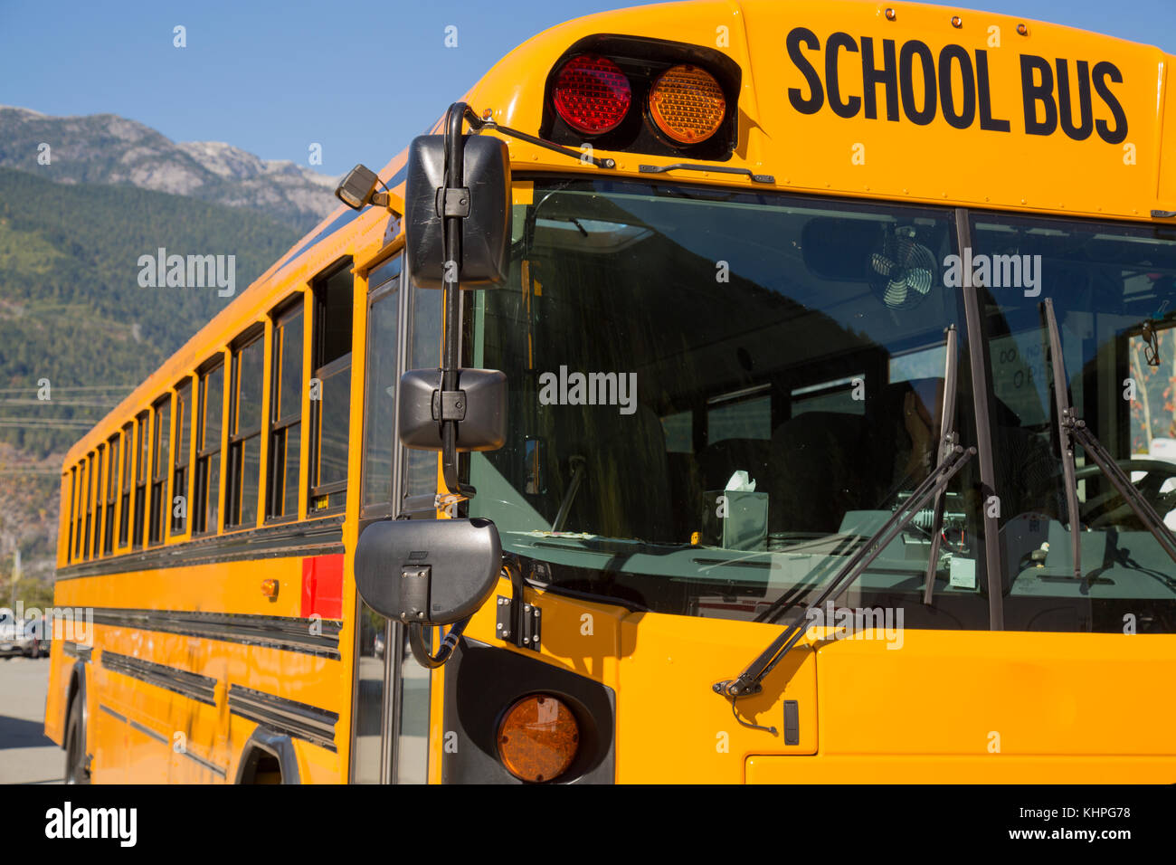 School bus North America sunny day countryside Stock Photo - Alamy
