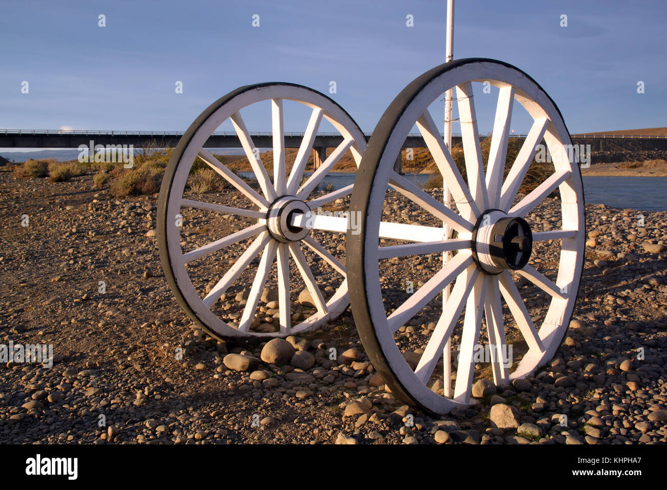 White wheels near bridge in Patagonia, Argentina Stock Photo - Alamy