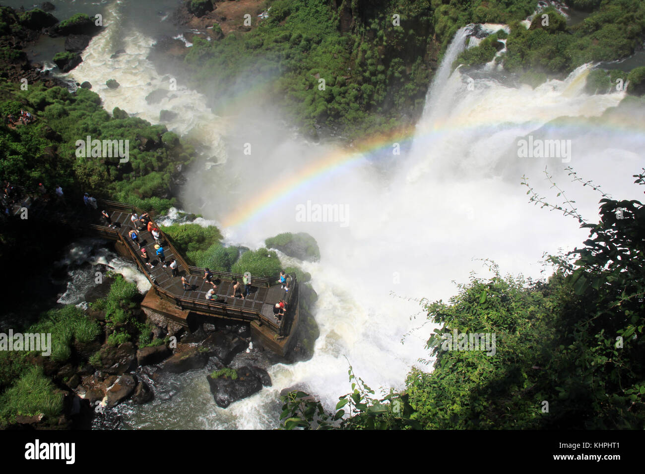 Iguazu falls, viewpoint and rainbow in Argentina Stock Photo - Alamy