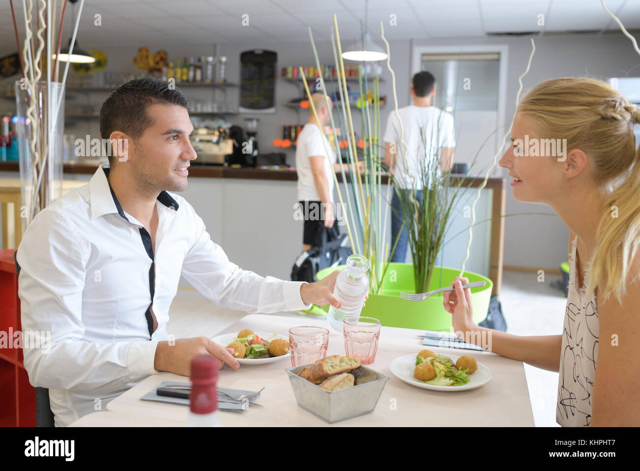 Couple asian dating dining eating restaurant hi-res stock photography ...