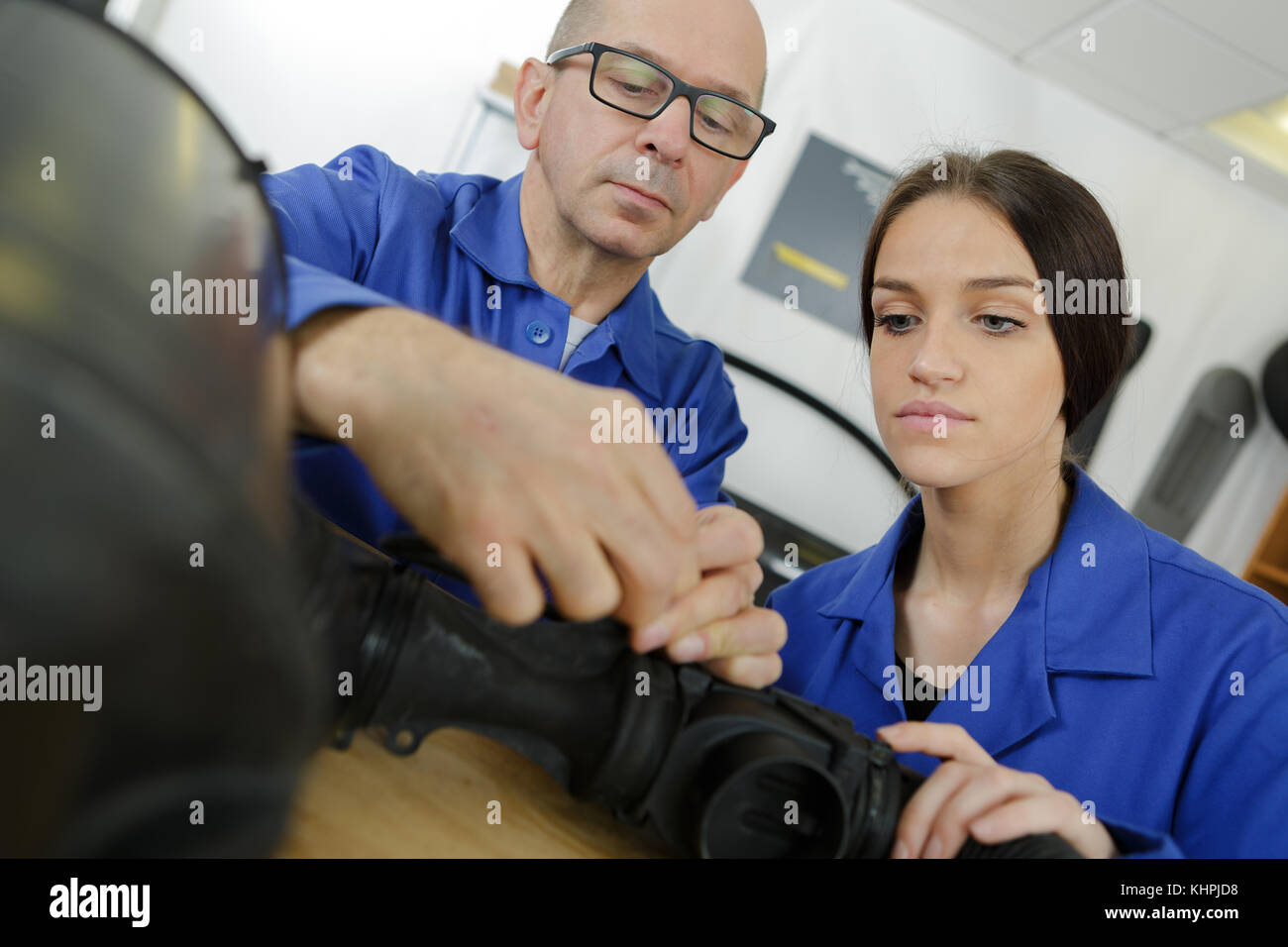 apprentice and the teacher Stock Photo - Alamy