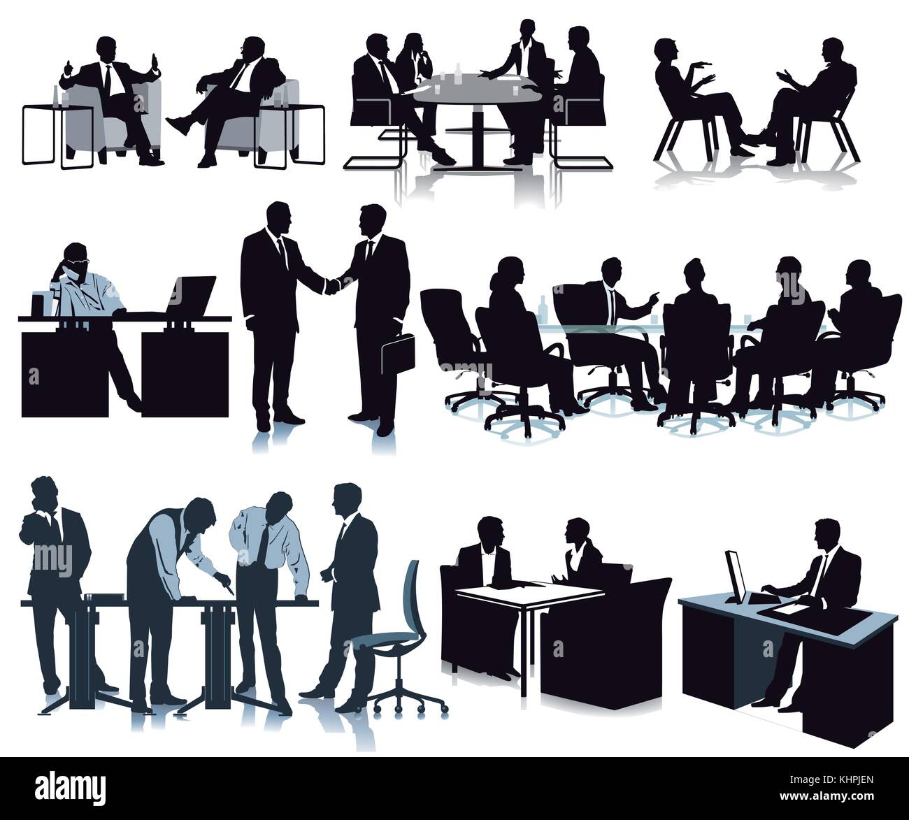 Meeting in the office, conference, discussion, illustration Stock ...