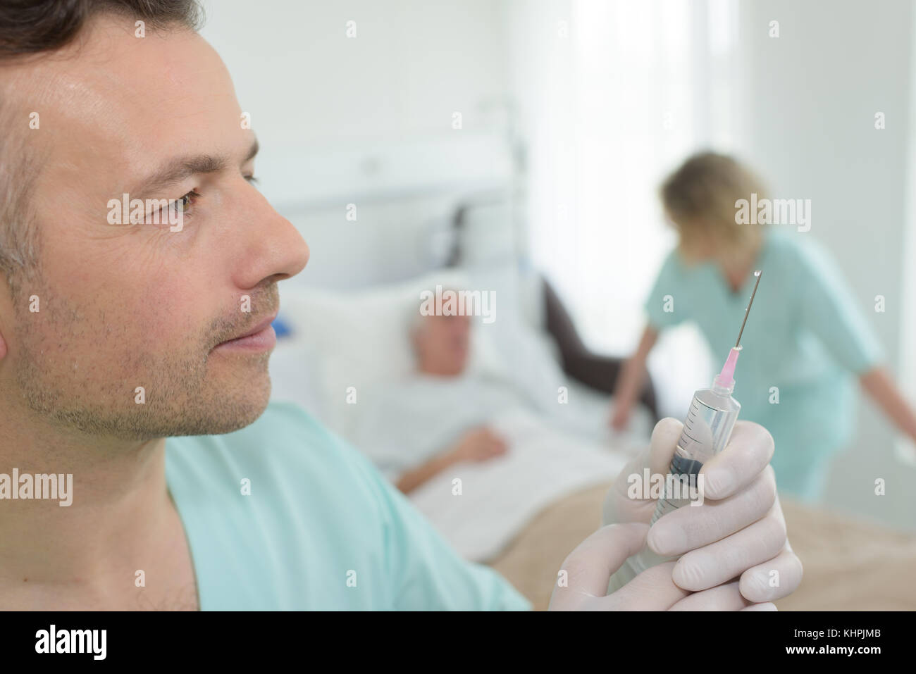 doctor doing injured man tetanus toxoid injection Stock Photo - Alamy