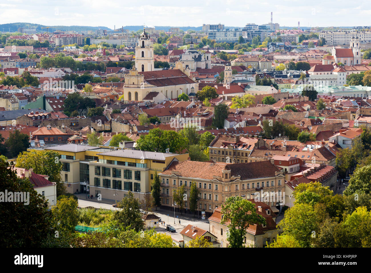Top view panorama of Vilnius old town Stock Photo - Alamy