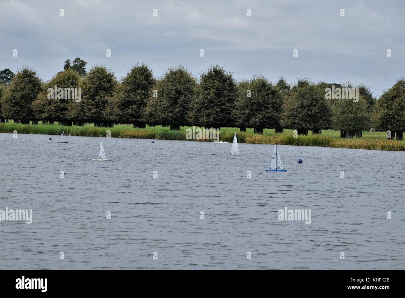 model boats on pond enthusiasts Stock Photo - Alamy