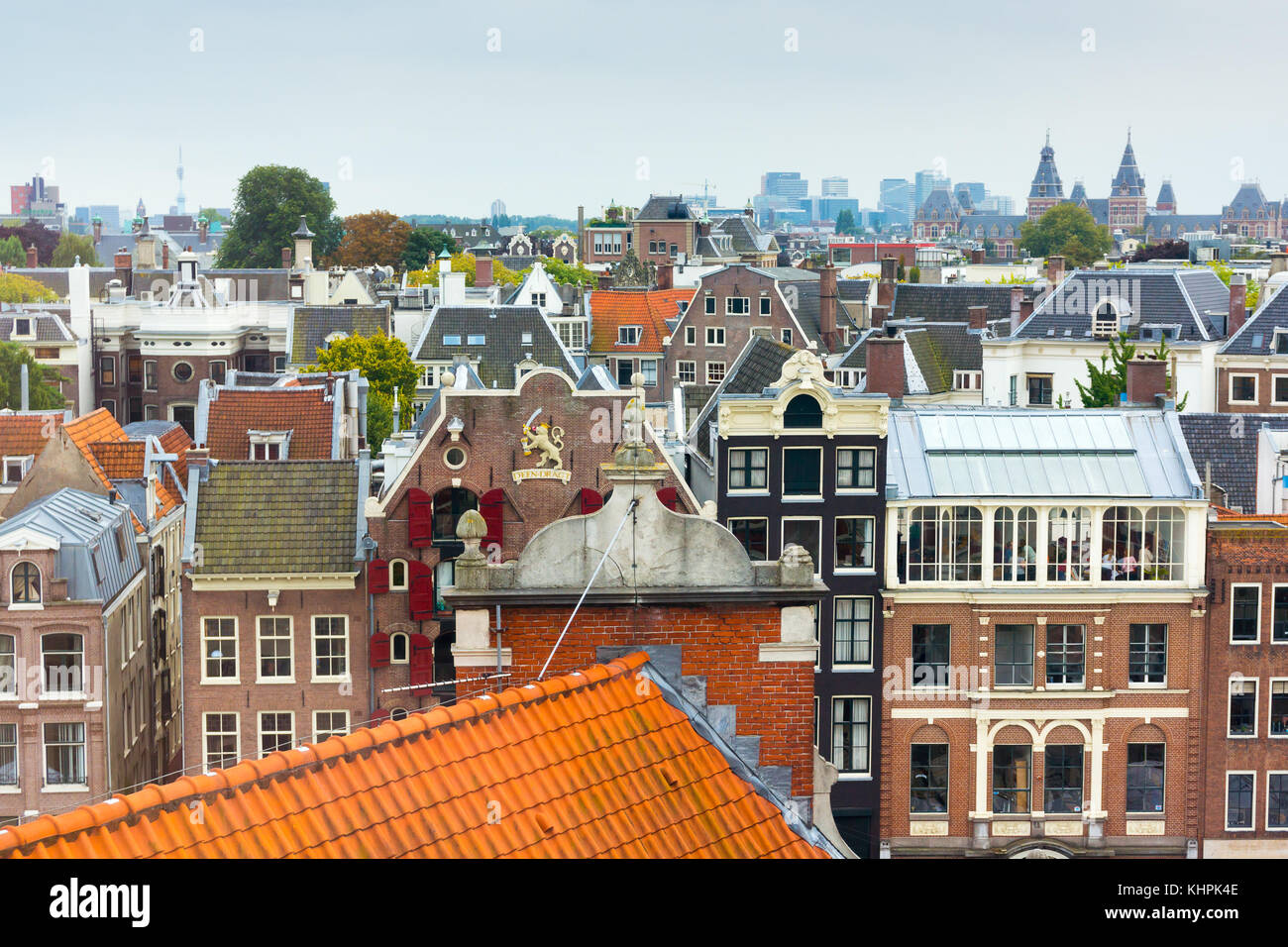 Roofs of old city in Amsterdam Stock Photo - Alamy