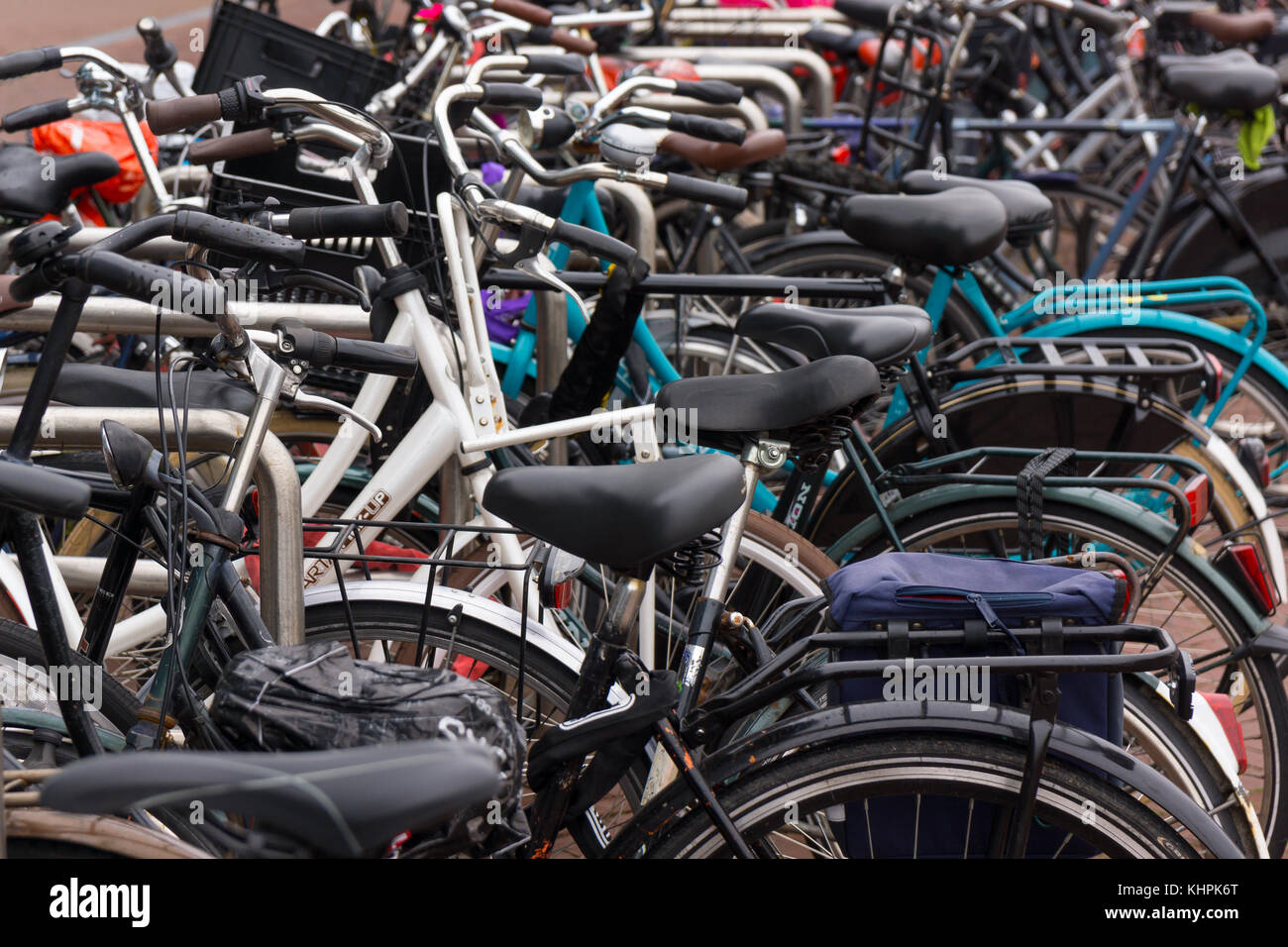 A lot of bikes on the bicycle parking Stock Photo - Alamy