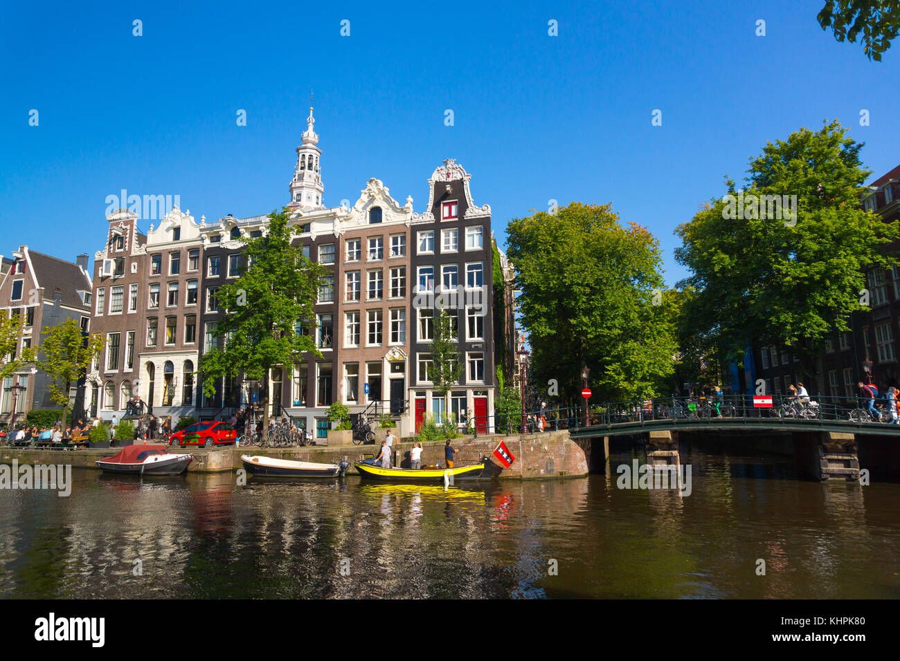 Classic Dutch facades and canal Stock Photo - Alamy