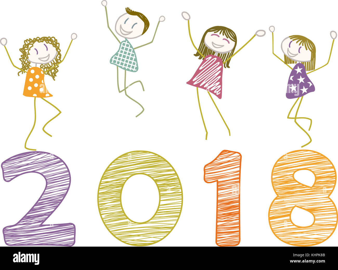 Men, women or children are jumping for joy to celebrate the new year ...
