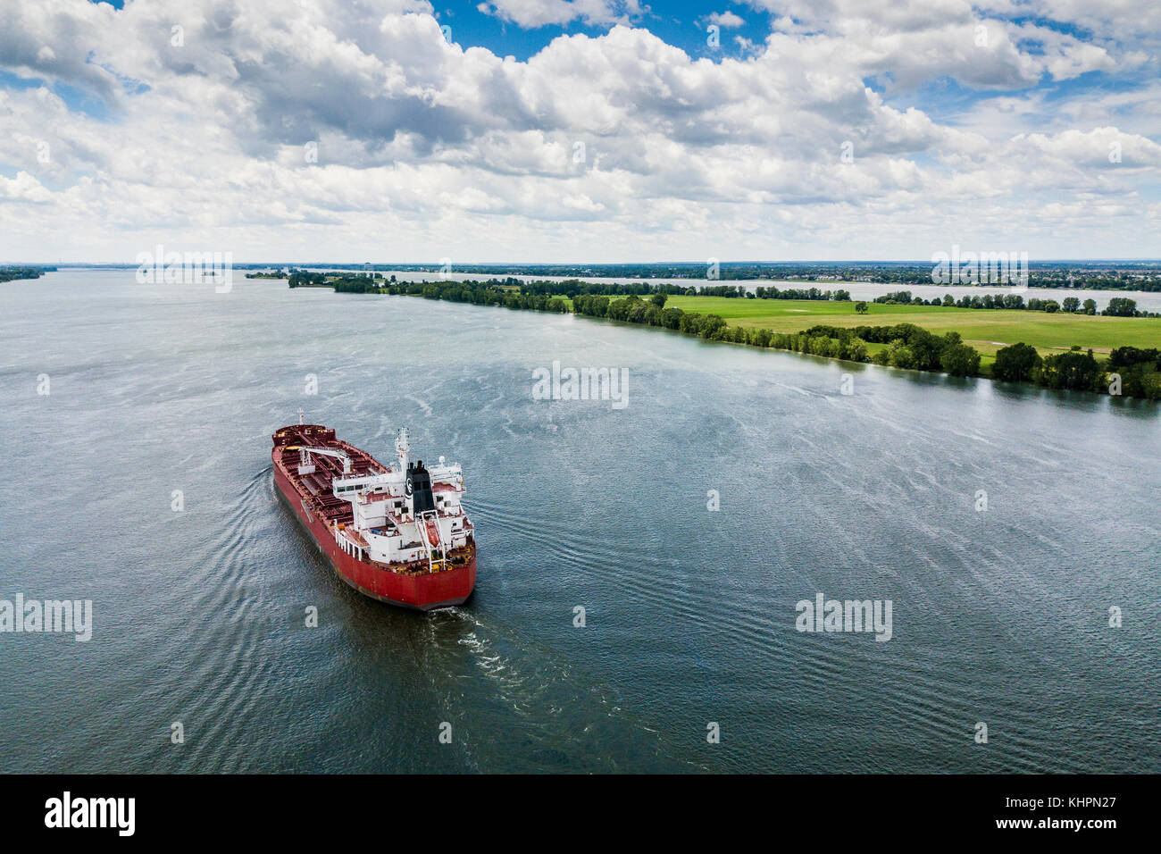 Cargo ship near the Port of Montreal on the St-Lawrence River Stock ...