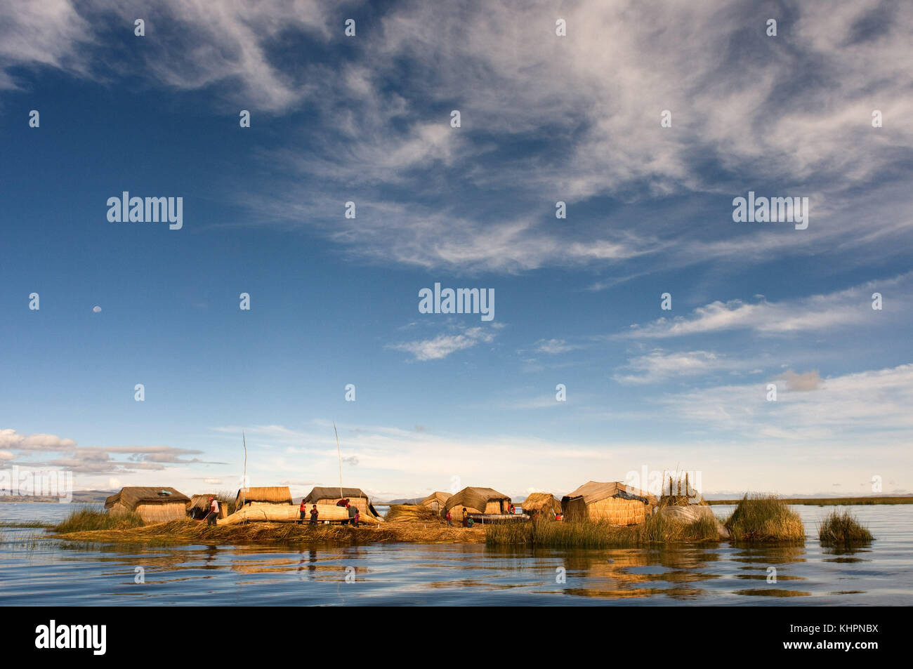 Uros Island, Lake Titicaca, peru, South America. These islands are ...
