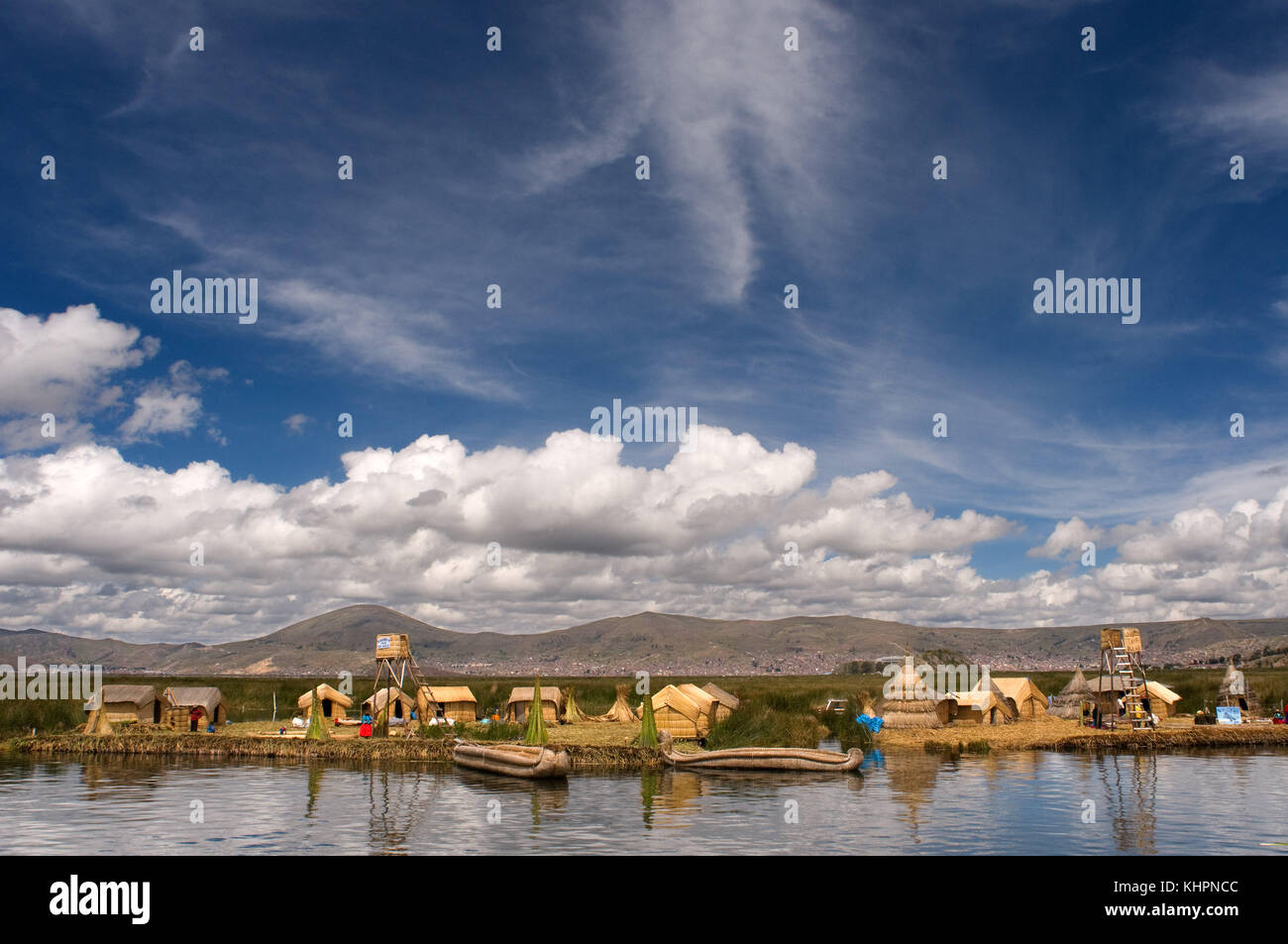 Uros Island, Lake Titicaca, peru, South America. These islands are ...