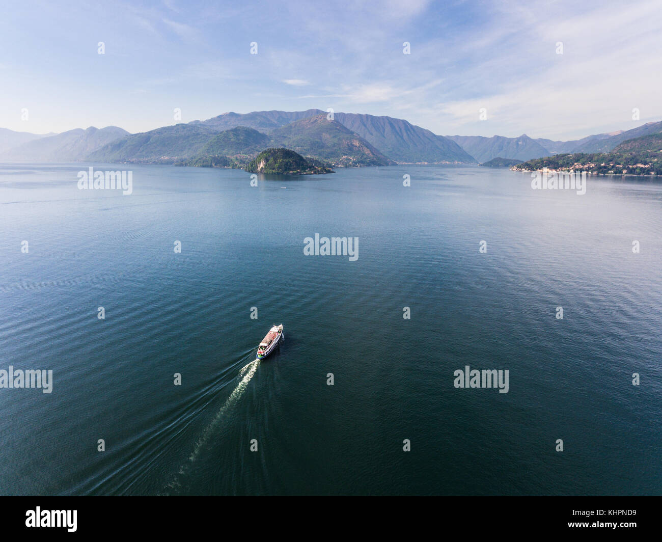 Ferry boat on Como lake - Tourist destination (Varenna - Menaggio Stock ...