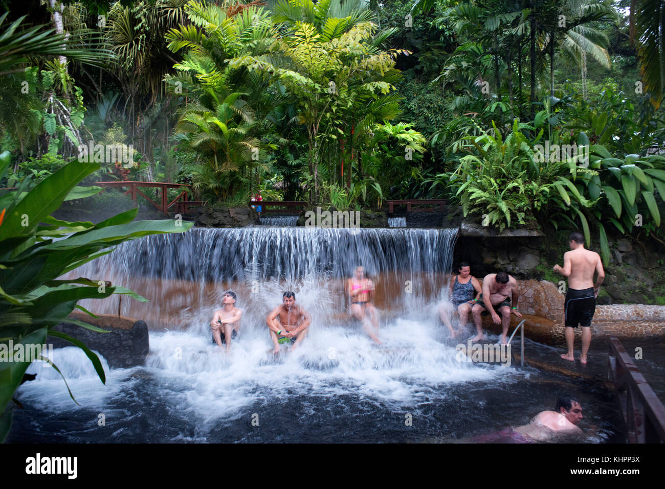 Hot springs from the Arenel Vocano at the Tabacón Grand Spa, Costa Rica ...
