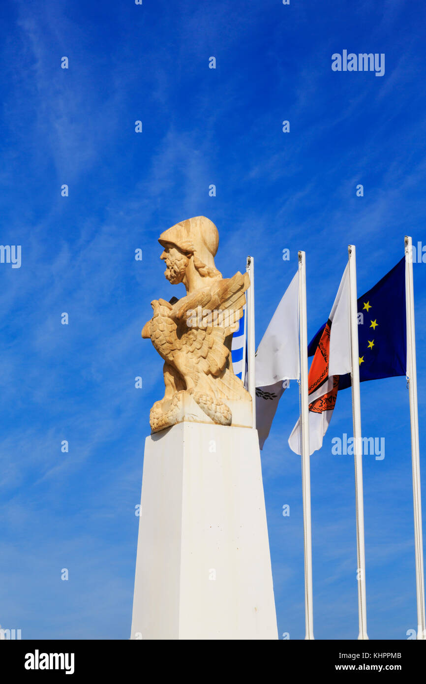 Bust of Kimon the Athenian, Finikoudes,Larnaca, Cyprus Stock Photo - Alamy