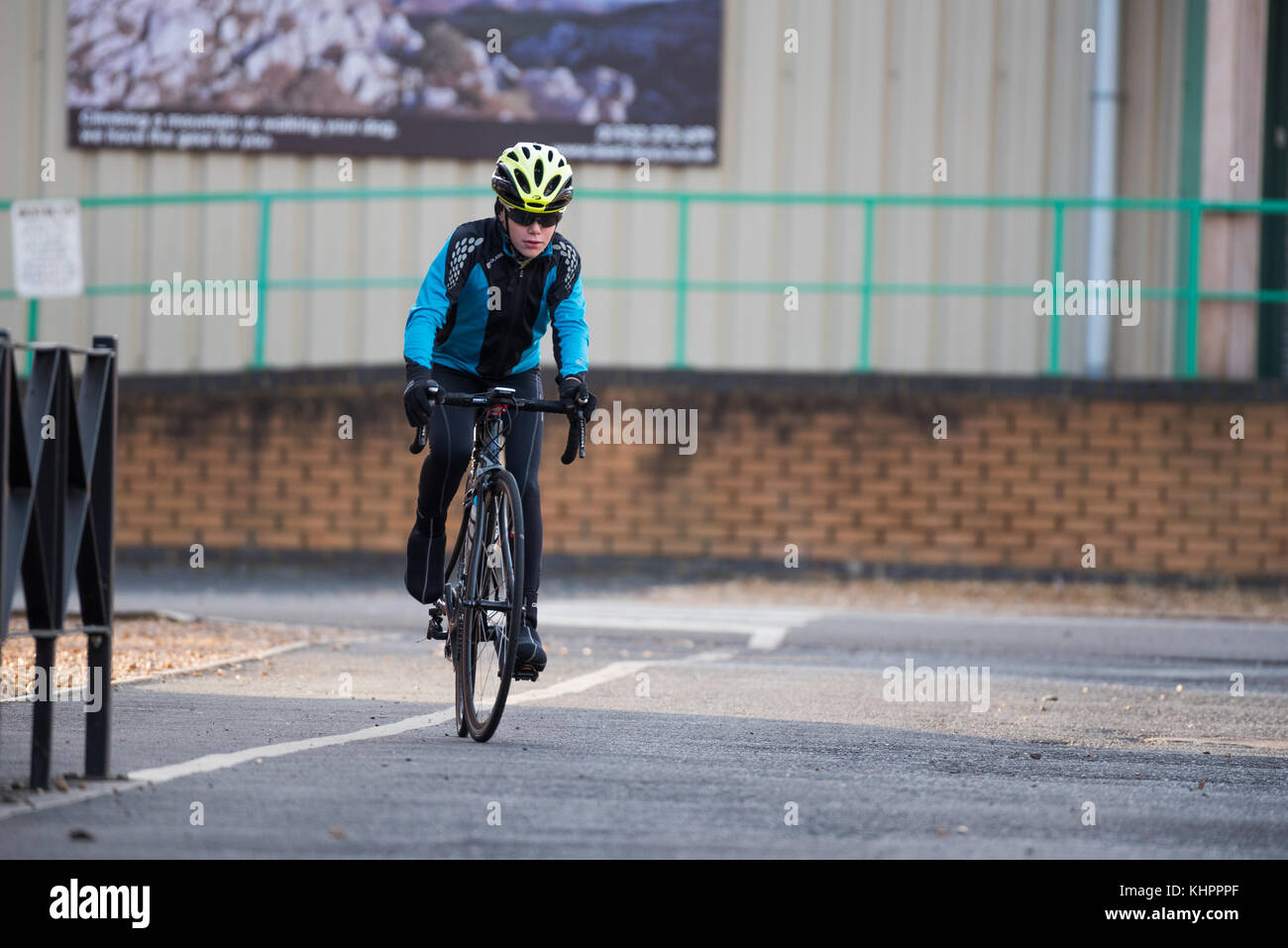 Cyclists on a saturday morning shop ride at wellingborough cycles Stock ...
