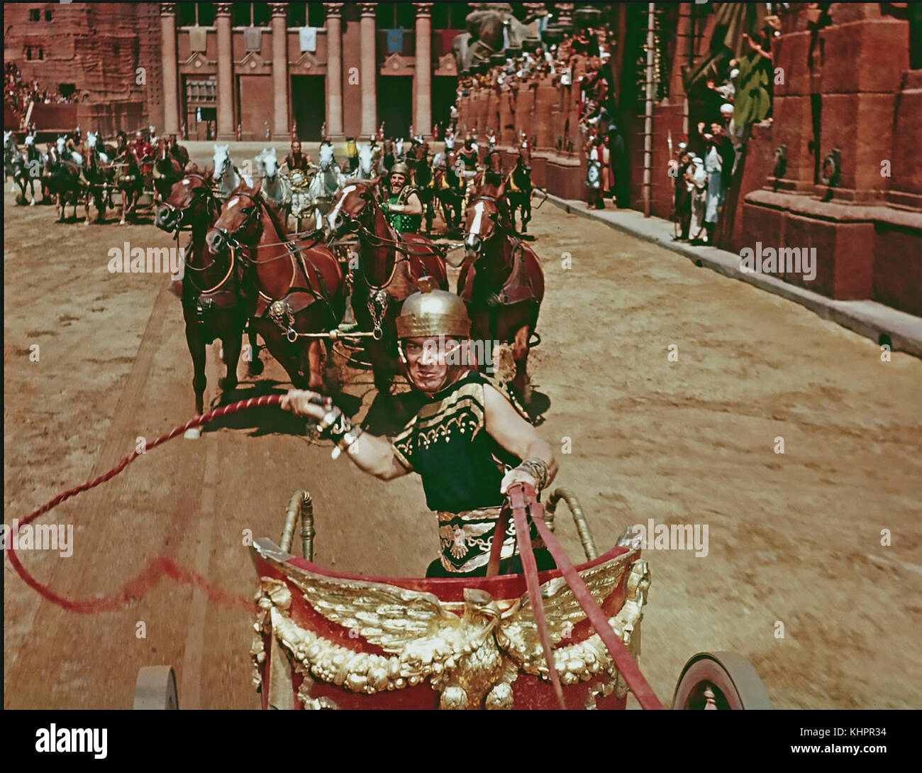 BEN-HUR 1959 MGM film with Charlton Heston at right and Stephen Boyd ...
