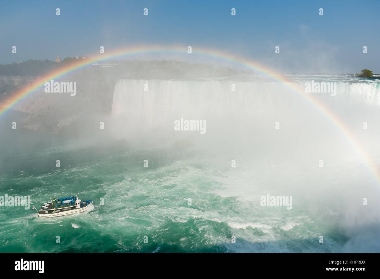 Rainbow on Boat in Niagara Falls - Ontario, Canada Stock Photo - Alamy
