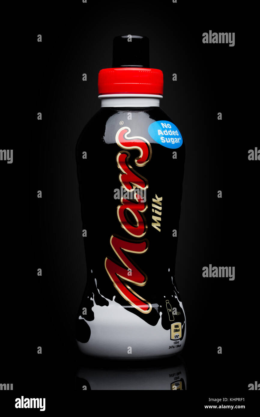 LONDON, UK - November 17, 2017: Mars chocolate drink on black ...