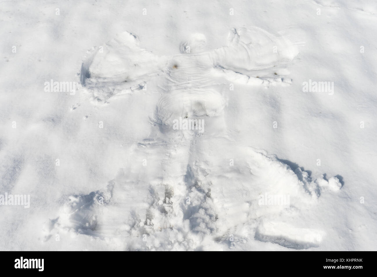 Snow angel background Stock Photo - Alamy
