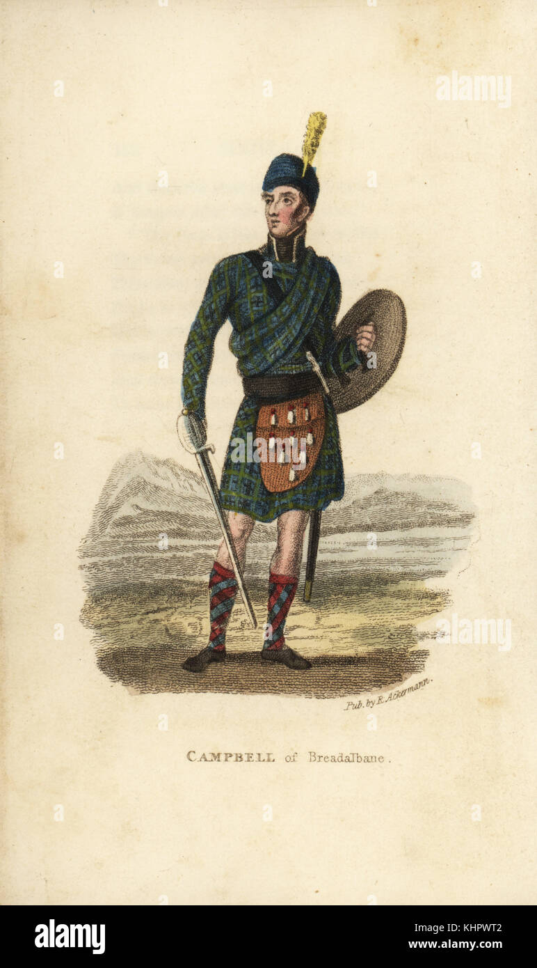 Campbell of Breadalbane, Highland Chieftain. In tartan jacket and kilt ...