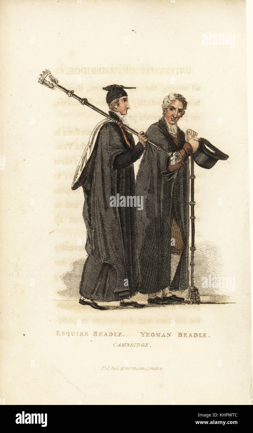 Esquire Beadle in Master of Arts' gown and regent's hood, and Yeoman ...