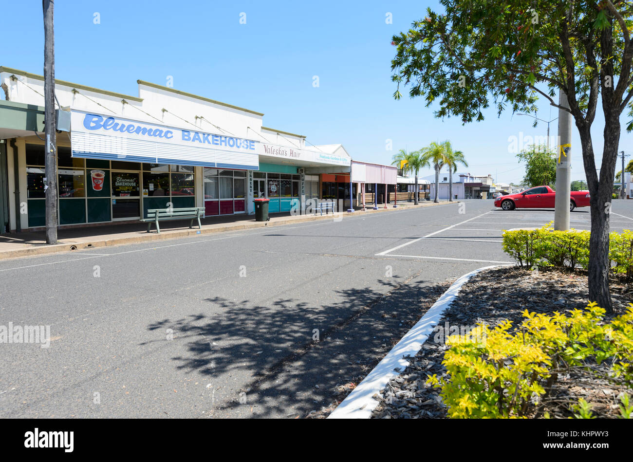 Deserted main street of the small rural town of Clermont, Queensland ...