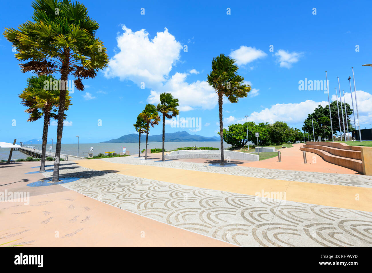 Decorated Pavement on Cardwell waterfront near the jetty, Far North ...