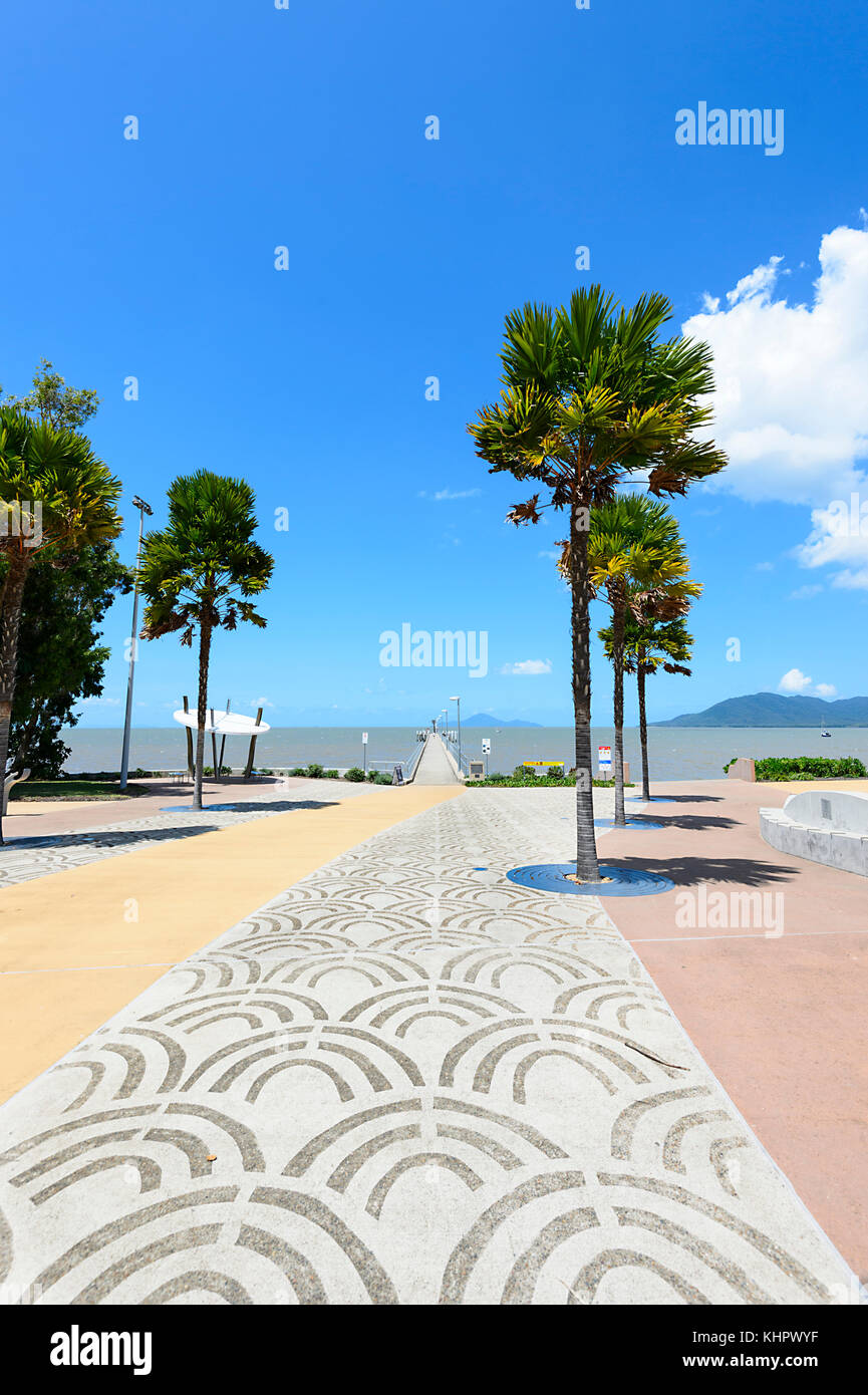 Decorated Pavement on Cardwell waterfront near the jetty, Far North ...