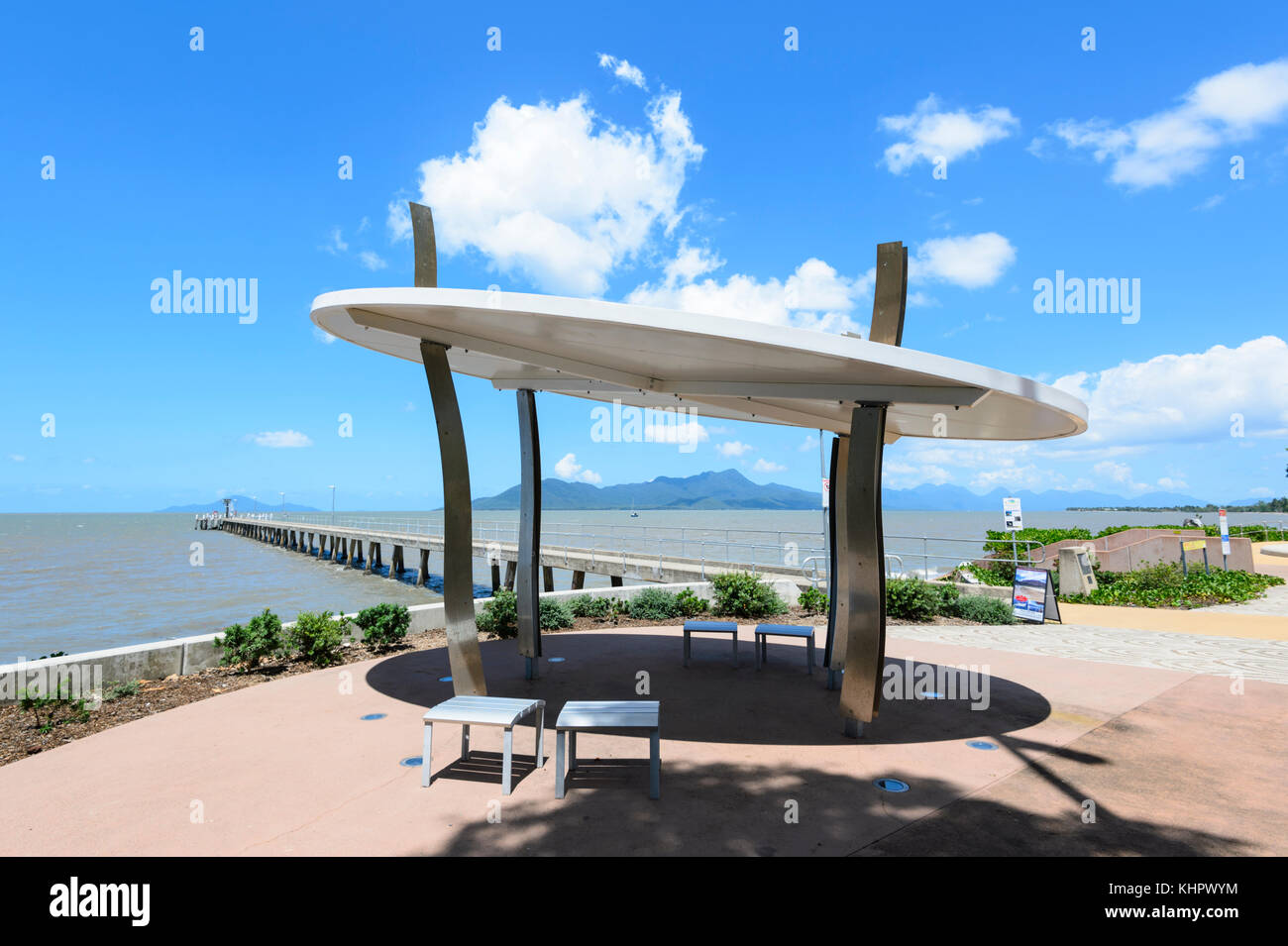 View of Cardwell waterfront near the jetty, Far North Queensland, FNQ ...