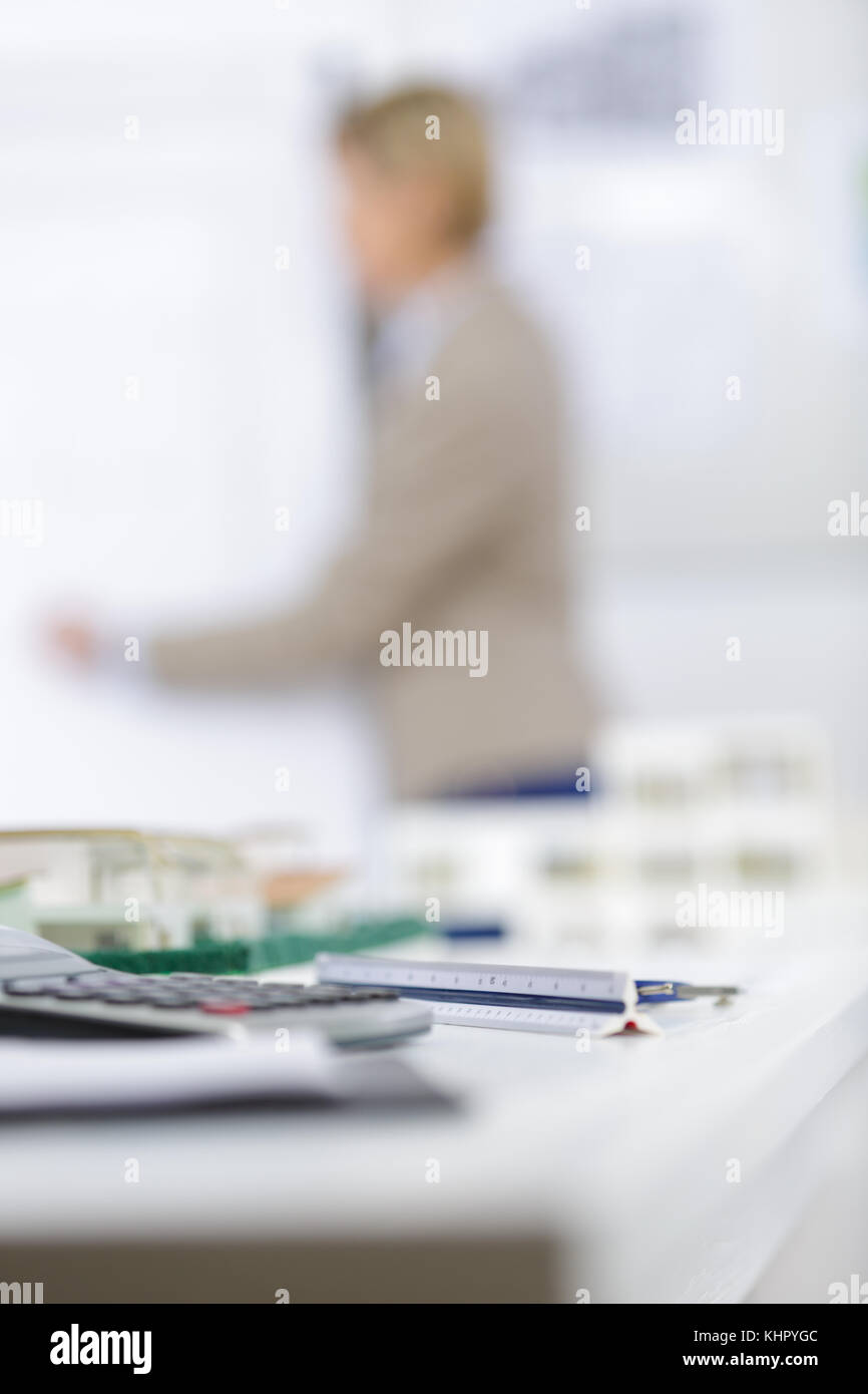close up shot of ruler inside office Stock Photo - Alamy