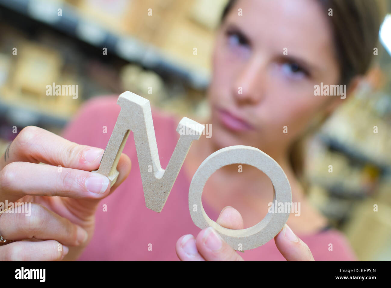 girl showing no Stock Photo - Alamy